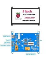 China 800*480 LCD HDMI Screen 5 Inch Raspberry Pi LCD Touch Screen With 5 Point Capacitive Touch Screen for sale