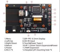 China YBC050PKH-Q2 5 Inch 1024×600 HDMI LCD Display with 5-Point Capacitive Touch for Raspberry Pi for sale