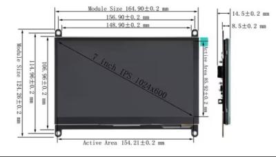 China 1024x600 HDMI LCD Display 7 Inch Capacitive Touch Screen With 5 Point Capacitive Touch Screen for sale