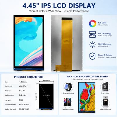 China RGB TFT LCD Module 4.45 Inch IPS Display Module 480x854 For HMI, Smart Devices And Embedded Systems for sale