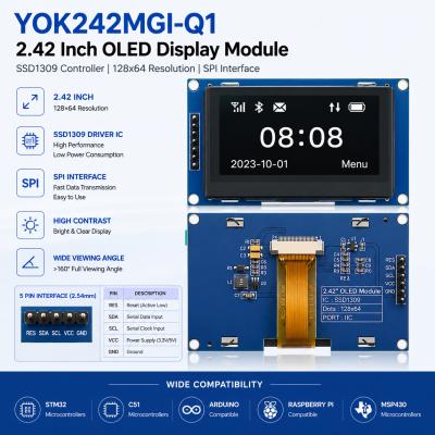 China 2.42 Inch OLED Display Module High Contrast 128 * 64 OLED Display For Arduino Raspberry Pi STM32 for sale