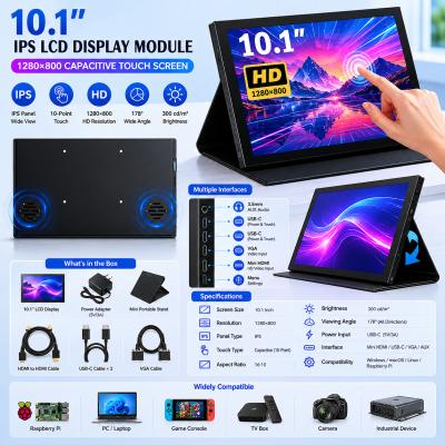 China IPS HDMI LCD Display 10.1 Inch Portable Touch Screen Monitor 1280x800 for sale