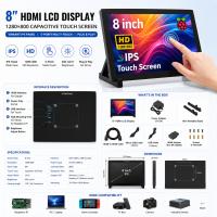 China Compact 8 Inch HDMI Display 1280x800 Capacitive Touch Screen With 5 Point Multi Touch for sale
