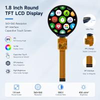 China 1.8 Inch Round TFT LCD Display 360x360 SPI Interface Display With Capacitive Touch Screen for sale