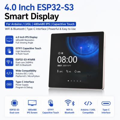 China 4.0 Inch ESP32-S3 Display Smart ESP32-S3 Touch Screen 480x480 For Lvgl And Arduino for sale