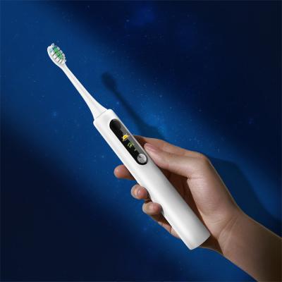 China Type C Charging 6 Modes 36000 VPM Powered LCD Screen Toothbrushes With 2 Brush Heads for sale