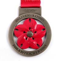 China Custom Color Spray Marathon Medal Round Shape 1.5 Inch Ribbon for Sports Events for sale