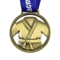 China Custom Taekwondo Medal Medallion Soft Enamel Color Infilled Printing Zinc Alloy 1.5 Inch Ribbon for sale