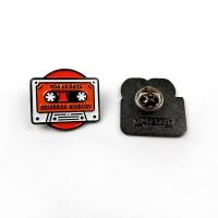 China Custom Soft Enamel Lapel Pin Black Nickel Plated Promotional Emblem 1.25 Inch for sale