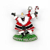 China Custom Soft Enamel Santa Pin Badge with Safety Pin for Christmas Events 2D 3D for sale