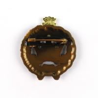 China Autique Metal Custom Brass Badges With Safety Pin Spin casting / Printing Process for sale