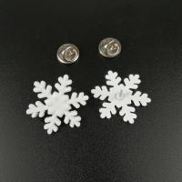 China Custom Metallic Glitter Snowflake Pin Badge Zinc Alloy Iron Brass No Minimum Quantity 2.5cm for sale
