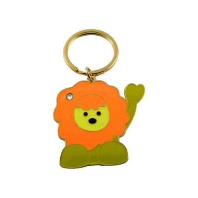 China Custom Metal Animal Keychains Promotional Cute Cartoon Key Ring 50mm OEM for sale