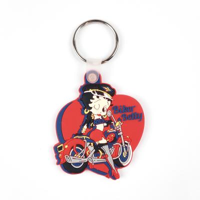 China Custom 3D PVC Rubber Keychain Metal Key Ring Keytag Promotional Gift with Logo for sale