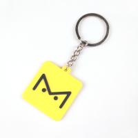 China Custom Zinc Alloy Metal Keychain with Rubber PVC Insert 50mm Durable Key Ring for sale
