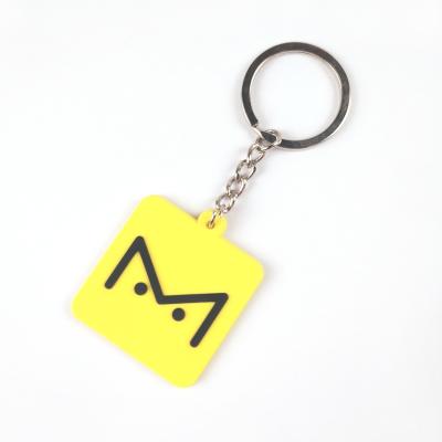 China Custom Zinc Alloy Metal Keychain with Rubber PVC Insert 50mm Durable Key Ring for sale