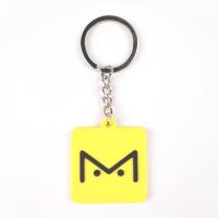 China Custom Zinc Alloy Metal Keychain with Rubber PVC Insert 50mm Durable Key Ring for sale