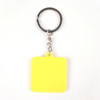China Custom Zinc Alloy Metal Keychain with Rubber PVC Insert 50mm Durable Key Ring for sale