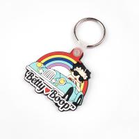 China Custom Rubber Keychain Double Side Logo Soft PVC Promotional Keyrings 2.5 inch for sale