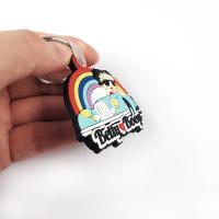 China Custom Rubber Keychain Double Side Logo Soft PVC Promotional Keyrings 2.5 inch for sale
