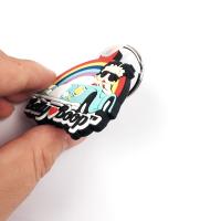China Custom Rubber Keychain Double Side Logo Soft PVC Promotional Keyrings 2.5 inch for sale