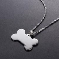 China Custom Logo Bone Shaped Stainless Steel Pet ID Tag 38mm with Chain for sale