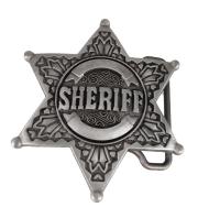 China Custom Antique Silver Metal Belt Buckle Police Officer Design Zinc Alloy 1.5 Inch Width for sale