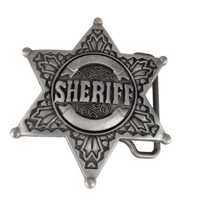 China Custom Antique Silver Metal Belt Buckle Police Officer Design Zinc Alloy 1.5 Inch Width for sale