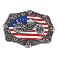 China Custom Zinc Alloy Belt Buckle with American Flag Eagle Design 1.5 Inch Width for sale