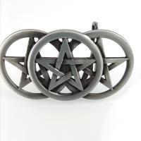 China Custom 3D Pentagram Belt Buckle Zinc Alloy Silver Finish OEM ODM 1.5 Inch Width for sale