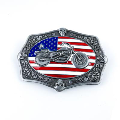 China Custom Motorcycle Sheriff Belt Buckle Antique Silver Metal Zinc Alloy 1.5 Inch Width for sale
