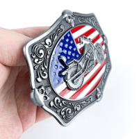 China Custom Motorcycle Sheriff Belt Buckle Antique Silver Metal Zinc Alloy 1.5 Inch Width for sale