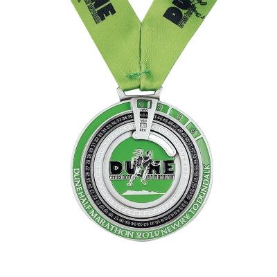 China Custom Marathon Medals with Precision Engraving Zinc Alloy 1.5 Inch Ribbon for sale
