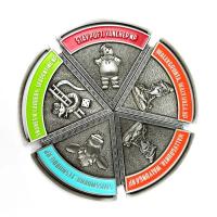 China 5 Part Antique Segment Silver Custom Medals With Magnet Custom die cast for sale