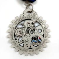 China Custom Cycling Medals Soft Enamel Hard Enamel Bicycle Race Awards Zinc Alloy 1.5 Inch Ribbon for sale