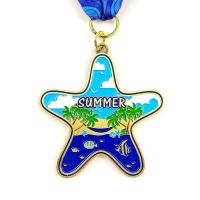 China Die Casting Star Shaped Personalized Medal With Lacquer Baked for sale