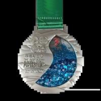 China Flow Glitter Medals Globe Medal Design Round Shape With Arcylic Box for sale