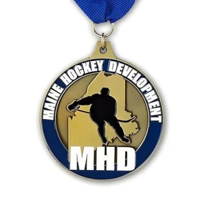 China Custom Hockey Awards Universal Event Medals Zinc Alloy 1.5 Inch Ribbon for sale