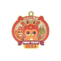 China Custom Running Medals Zinc Alloy 1.5 Inch Ribbon Enameled Awards with Logo for sale