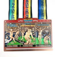 China Custom Triathlon Medals for Awards Zinc Alloy 1.5 Inch Ribbon Event Souvenirs for sale
