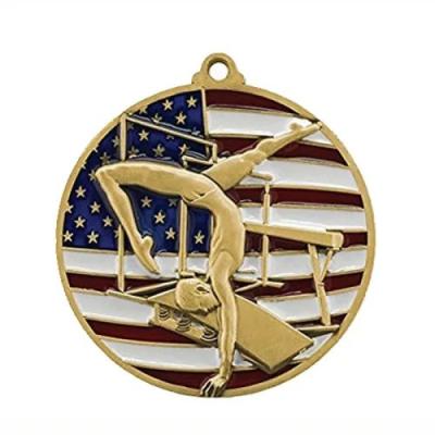 China Customizable Gymnastics Victory Medals Zinc Alloy 1.5 Inch Ribbon Sports Awards for sale