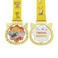 China Custom Rotatable Pet Charity Running Medal Zinc Alloy 1.5 Inch Ribbon for sale