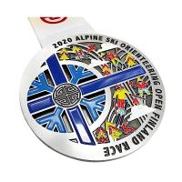 China 3 Inch 76mm Zinc Alloy Winter Skiing Medal Ski Race Award Custom Design for sale