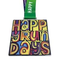 China Zinc Alloy Large Graffiti Square Medal 3 Inch Custom Event Running Medal for sale