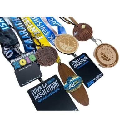 China Summer Printing Wooden Medals for sale