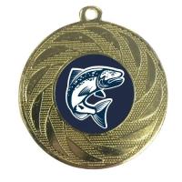 China Custom Zinc Alloy Fishing Medals 1.5 Inch Ribbon for Clubs Awards for sale