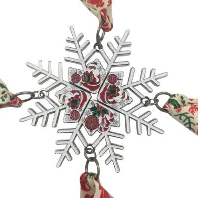 China Magnetic Christmas Santa Medal Set Zinc Alloy 1.5 Inch Ribbon Custom Design for sale