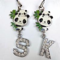 China Panda Element Custom Couple Keychains Couple Key Ring Metal Cartoon for sale