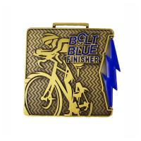 China Custom Cycling Medals Bulk Stock Finisher Bicycle Team Challenge Awards 1.5 Inch Ribbon for sale