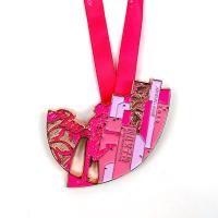 China Specialty Soft Enamel Shining Glitter Medal With Ribbon Coated With A Clear for sale